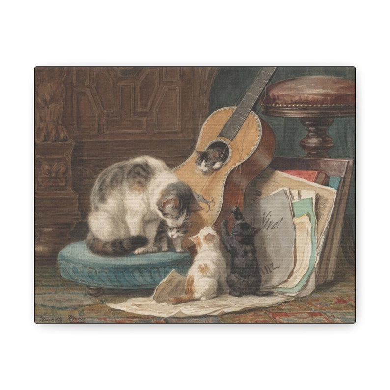 Vintage Cat Oil Painting Art Print, Henriëtte Ronner-knip Canvas Made With 100% Cotton Victorian ...
