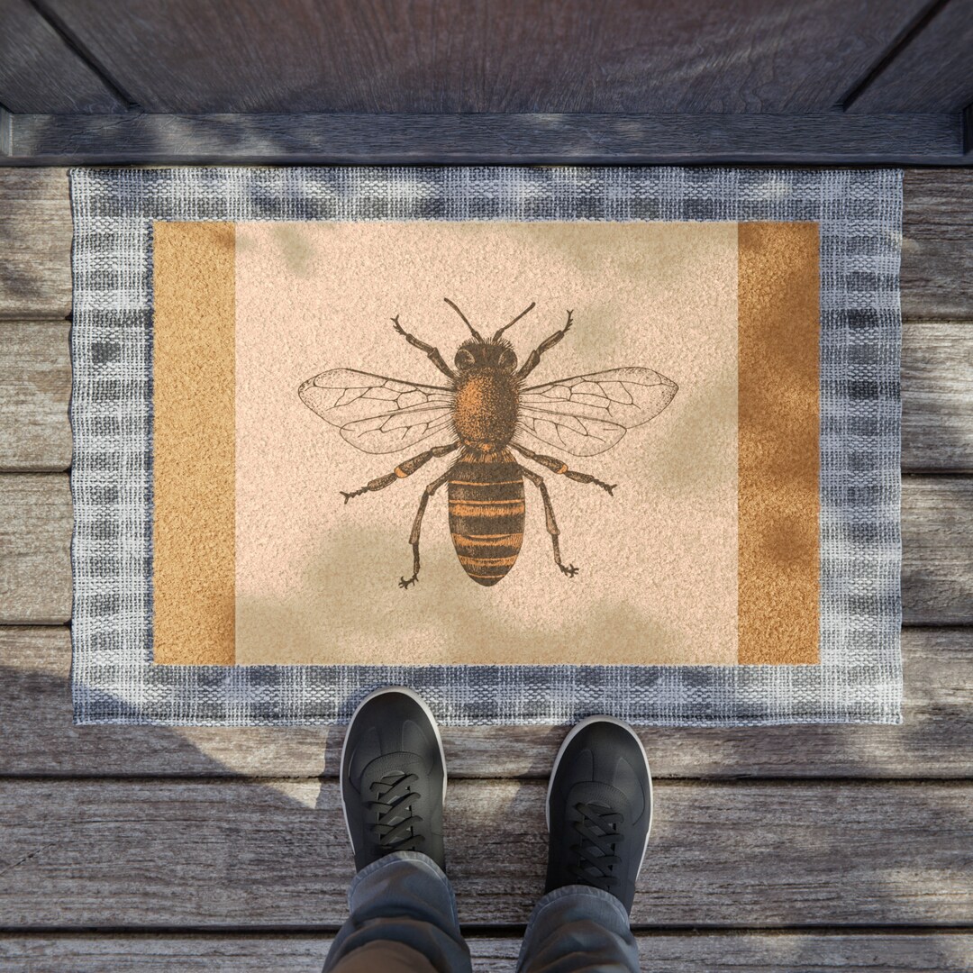 FREE SHIP Small Sustainable Bee Door Mat - Quality Coir Antique ...