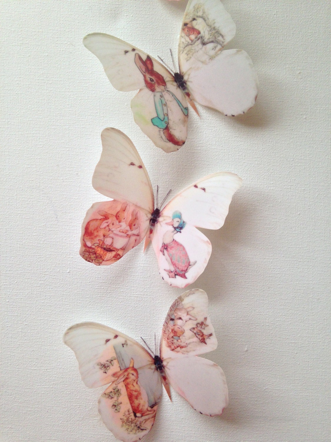 4 Beatrix Potter Peter Rabbit 3D Wall Sticker Butterflies | Etsy