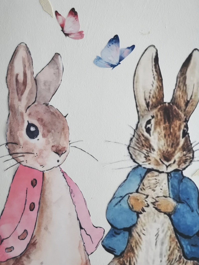 Beatrix Potter Pink Flopsy Bunny Fabric Wall Decal | Etsy