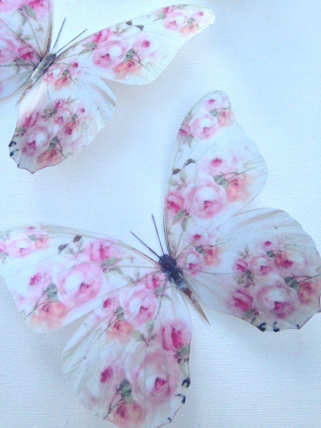 4 White Shabby Chic Butterflies Butterfly Weddings Butterfly Gifts Pink ...