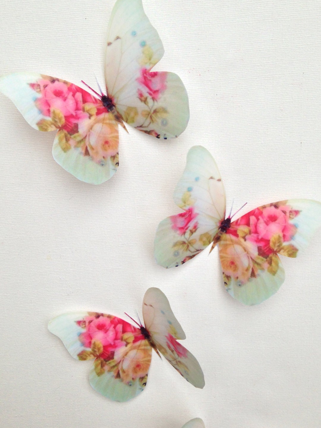 4 Shabby Chic Pink Vintage Butterflies Hand Made Gifts Butterfly Gifts ...