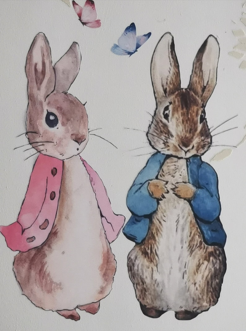 Beatrix Potter Pink Flopsy Bunny Fabric Wall Decal - Etsy