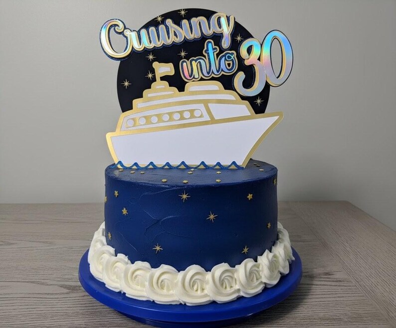 Cruising Into Birthday Cake Topper Night Time Customizable/personalized ...