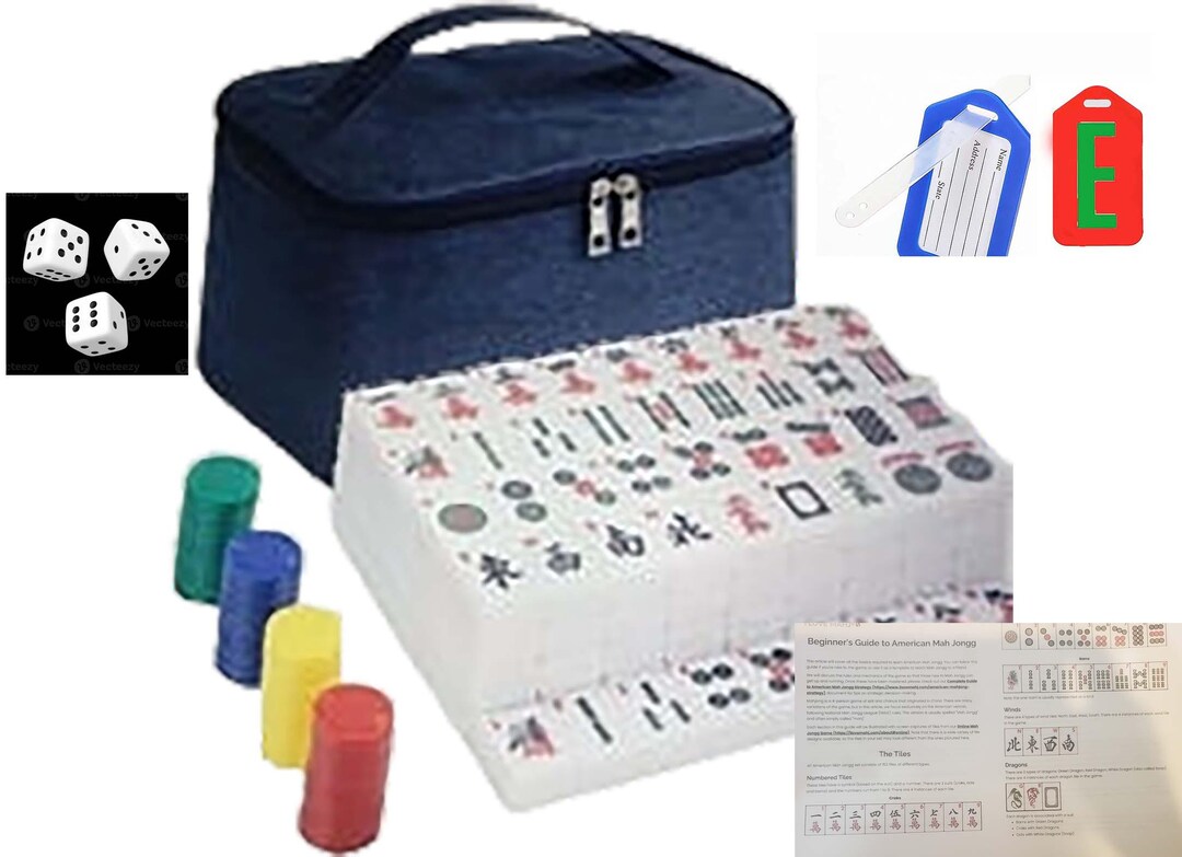 New Listing - Complete Set of 166 American Mahjong Tiles With Carry Bag ...