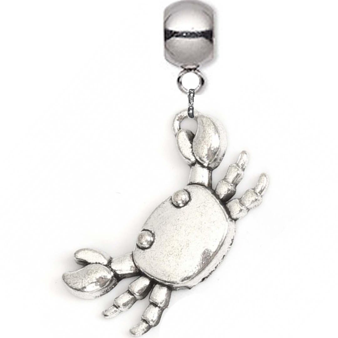 Silver Crab Charm for Modern Charm Bracelets or Add to a Neck Chain or ...