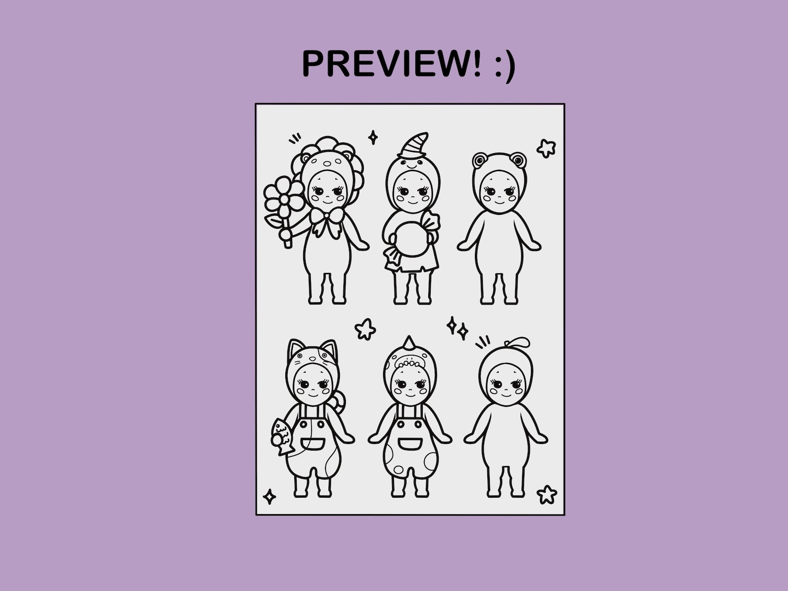 Printable Sonny Angel Colouring Page - 1 Page - Cherub Coloring Sheet ...