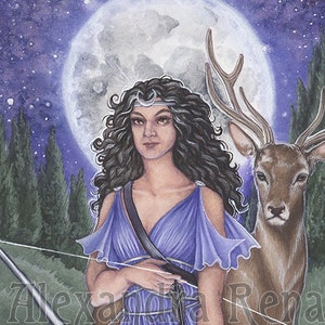 Artemis - Greek Goddess of the Hunt Art Print - Etsy