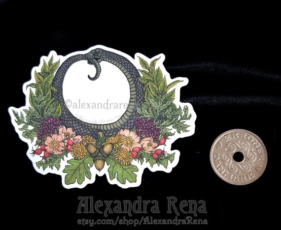 Ouroboros Wreath Sticker | Etsy