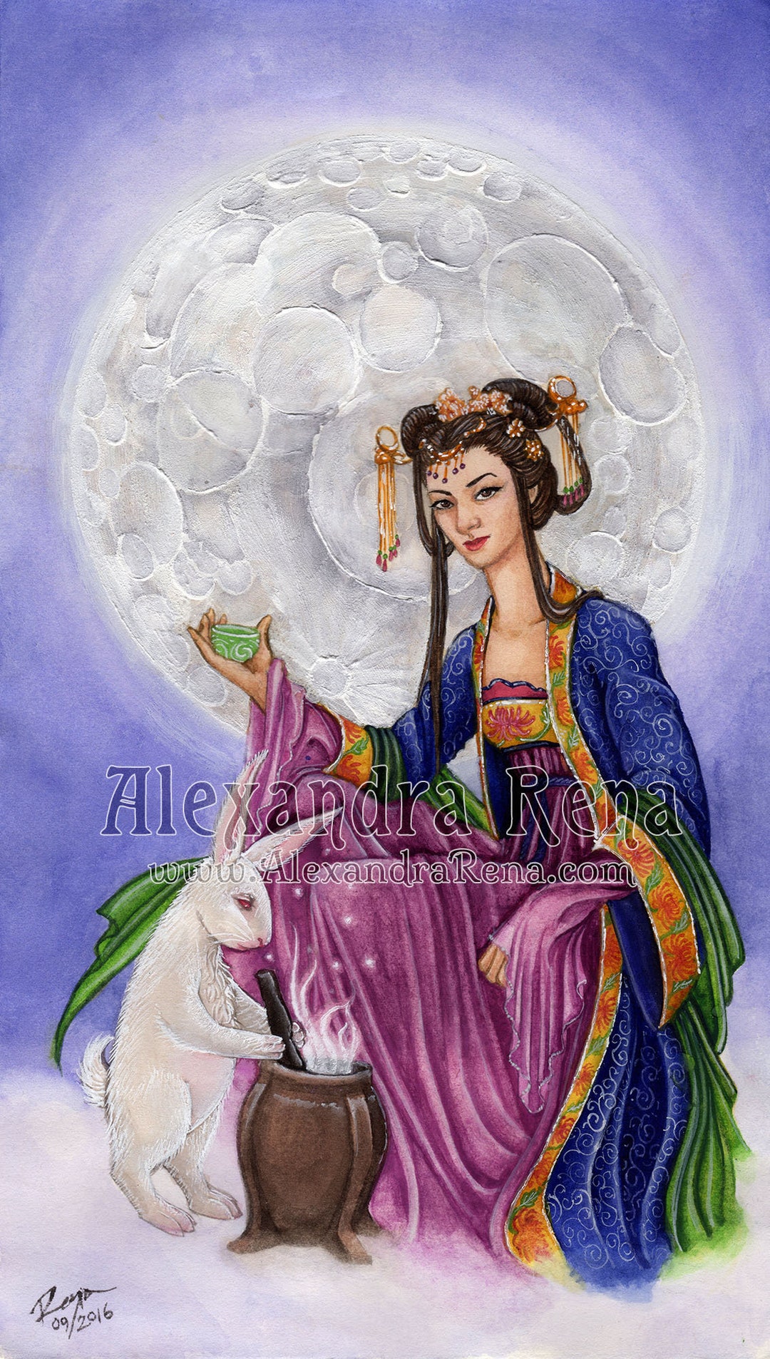 Alchemy - Moon Goddess Chang'e and the Jade Rabbit Art Print - Etsy