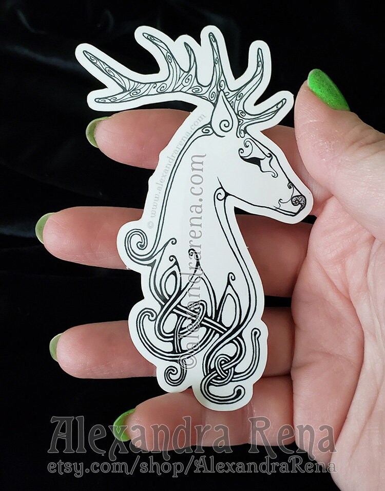 Knotwork Stag Sticker - Etsy