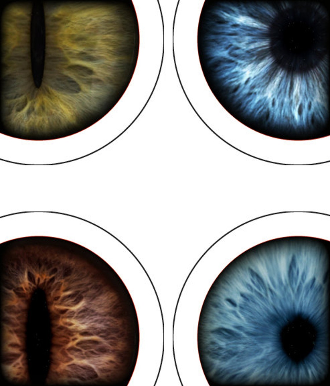 Unique Eyes Digital Collage Sheet, 42 1 Inch Round, 25mm, Glass Tiles ...