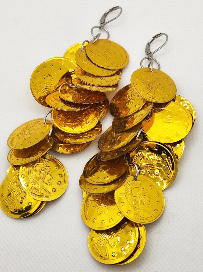 Roman Centurion Soldier Coin Earrings Gold Flashy - Etsy