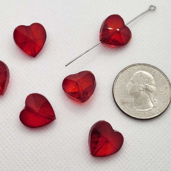 Big Red Glass Heart - Etsy
