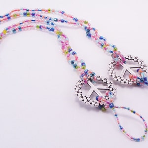 Barefoot Sandals, Foot Jewelry, Multi Color Glass Beads, Peace Signs ...
