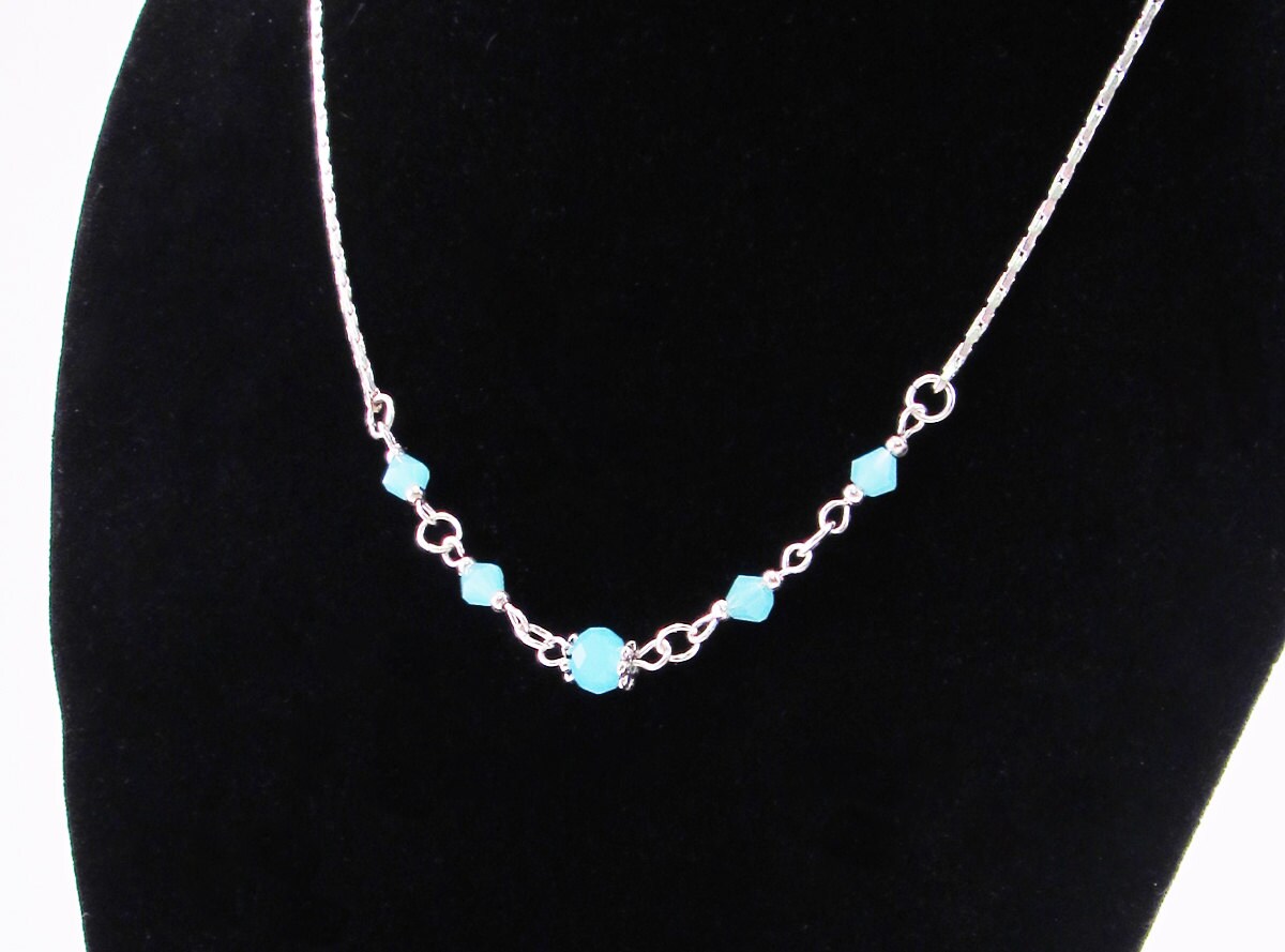 Blue Ice, Aquamarine Gemstone Necklace and Bracelet, Sweet Petite - Etsy