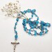 Blue Glass Rosary Prayer Beads With Tiny Cobalt Blue Seed Bead Accents ...