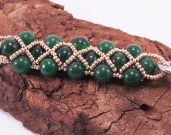 White Jade Gemstone Woven Keychain Unisex Beaded Accessory | Etsy