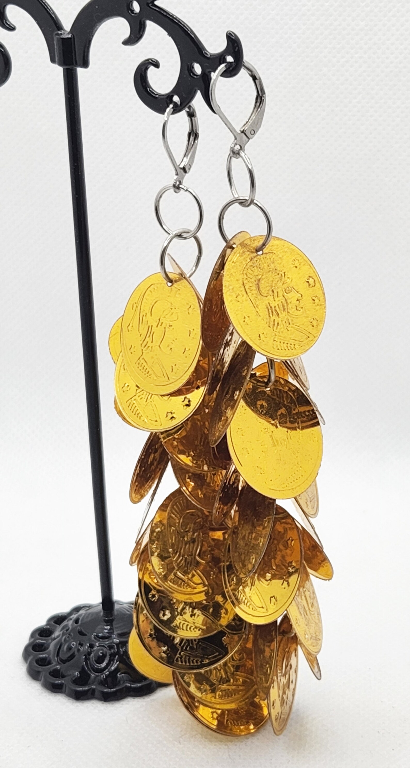 Roman Centurion Soldier Coin Earrings, Gold Flashy, Lightweight ...