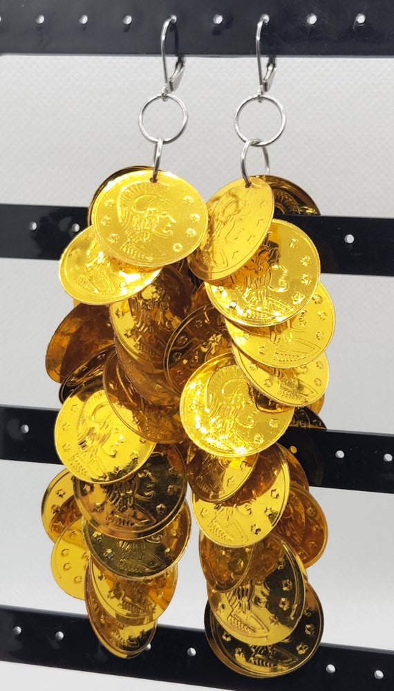 Roman Centurion Soldier Coin Earrings Gold Flashy - Etsy