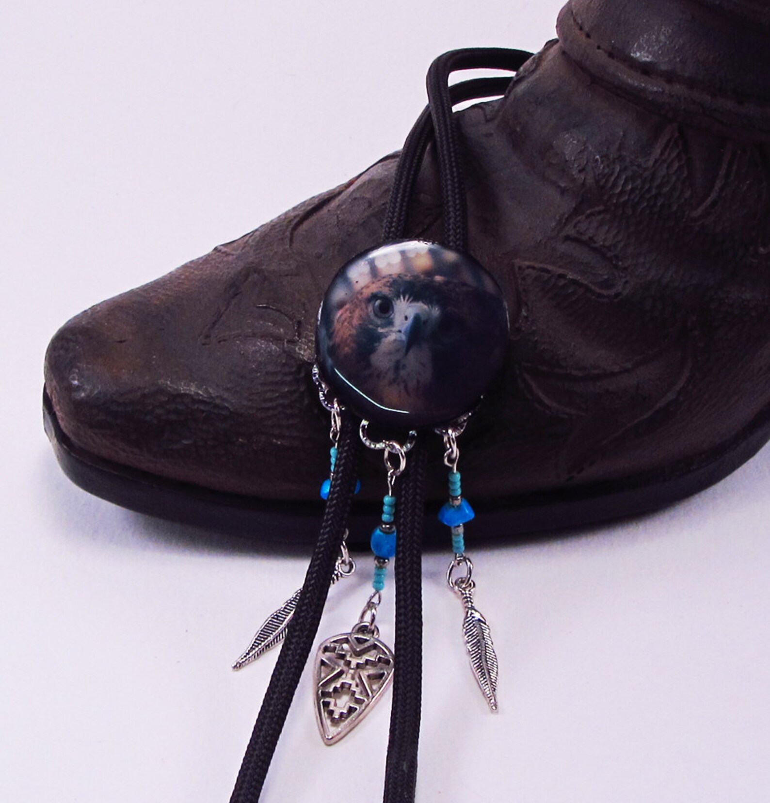 Red Tailed Hawk Photo Bolo Tie Silver Tone Filigree Purple - Etsy