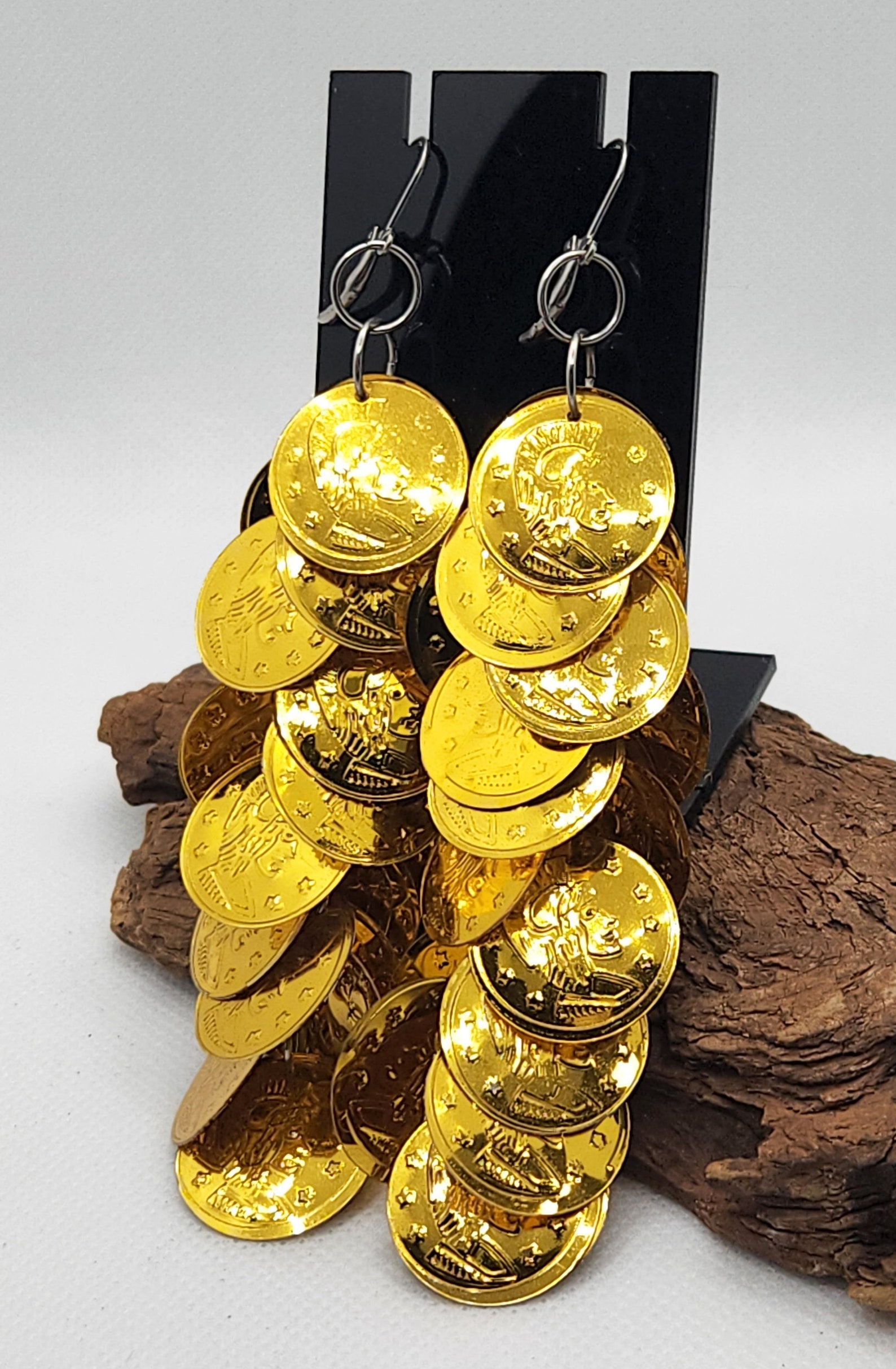 Roman Centurion Soldier Coin Earrings, Gold Flashy, Lightweight ...