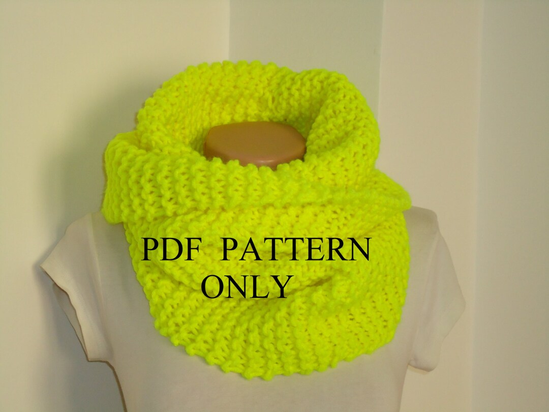 Pdf Pattern Easy Knit Snood Pdf Pattern Knit Snood Instant Etsy