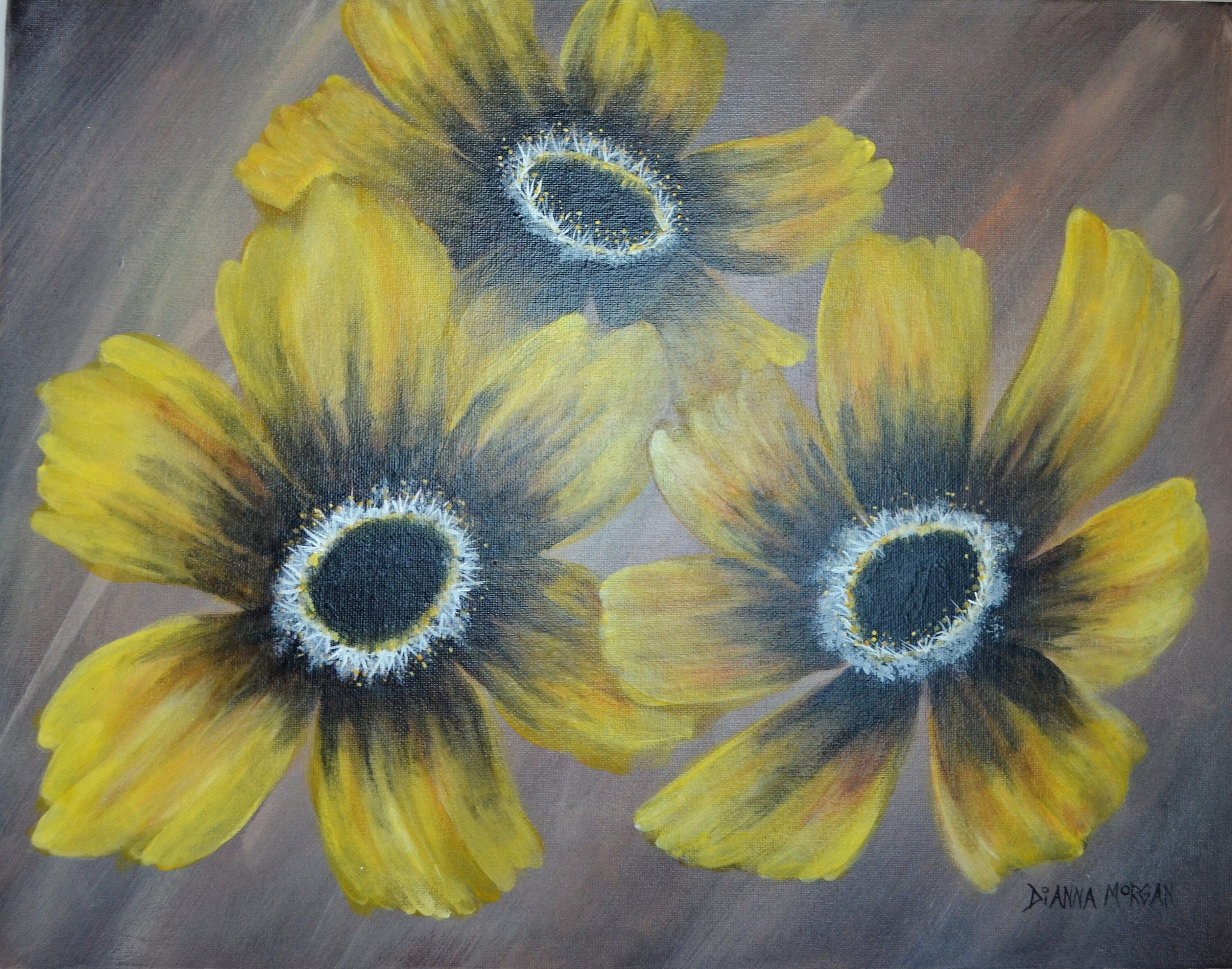 Yellow Flowers Original Acrylic Painting, Artwork/decor for Any Room ...