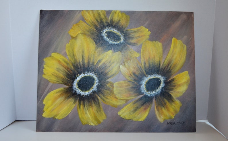 Yellow Flowers Original Acrylic Painting, Artwork/decor for Any Room ...
