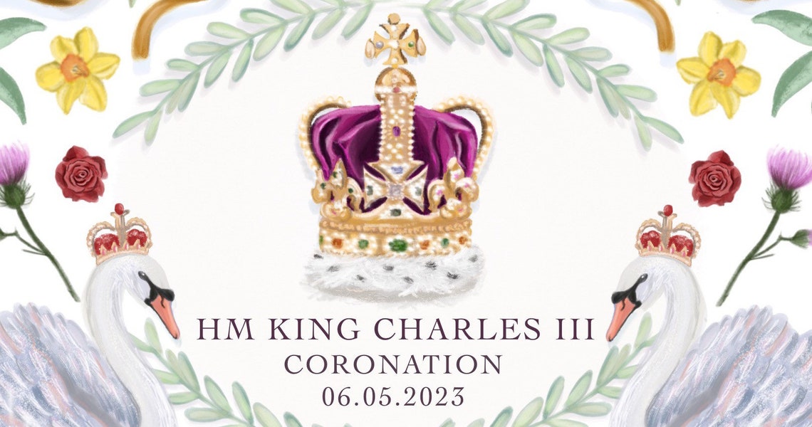 HM King Charles III Coronation Crest/ Greeting Card / Wall Art / Royal ...