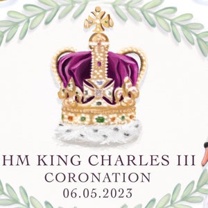 HM King Charles III Coronation Crest/ Greeting Card / Wall Art / Royal ...