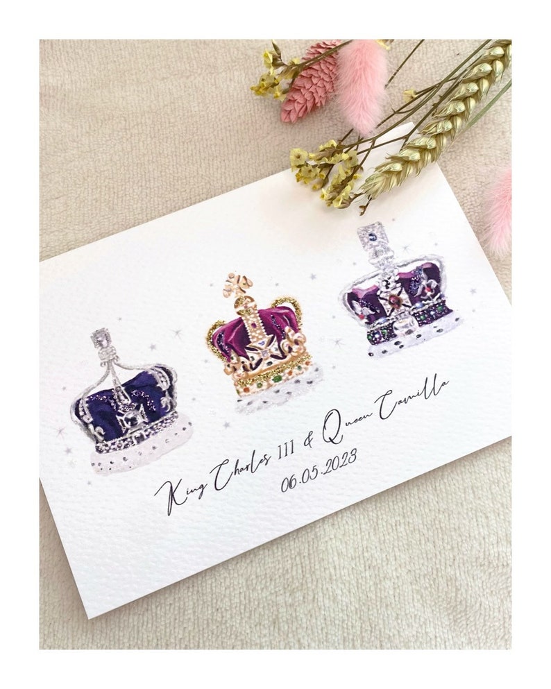 HM King Charles III / Coronation Crown / Greeting Card / Wall Art ...