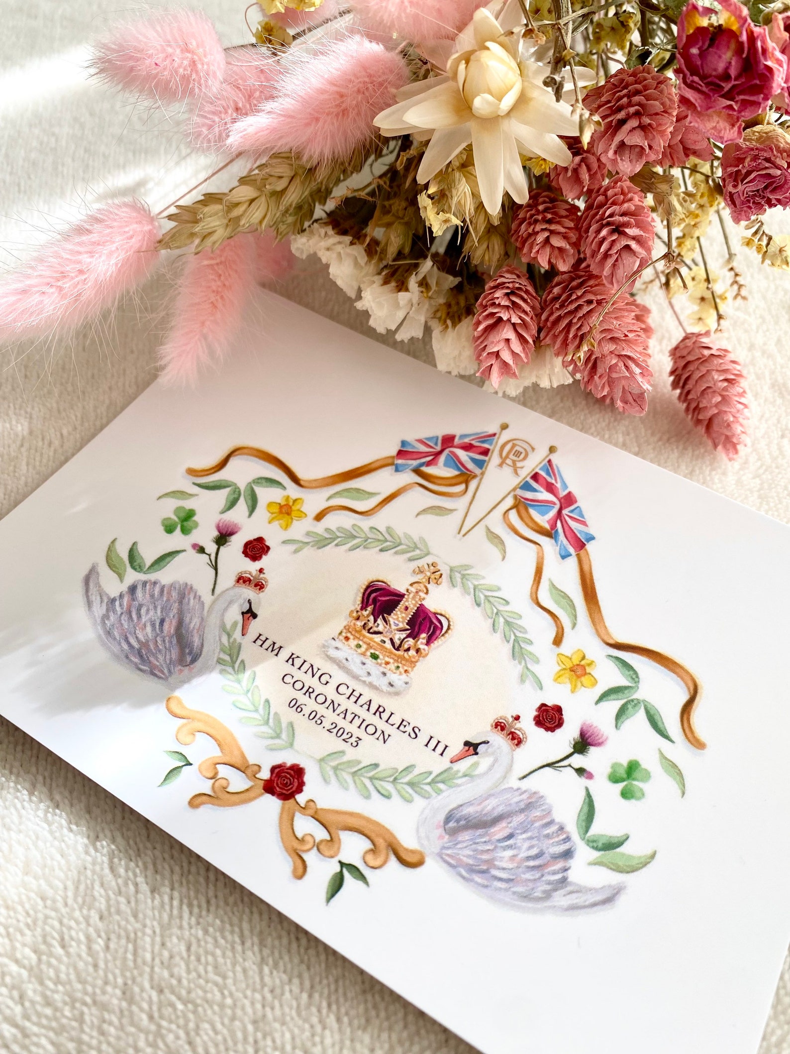 HM King Charles III Coronation Crest/ Greeting Card / Wall Art / Royal ...