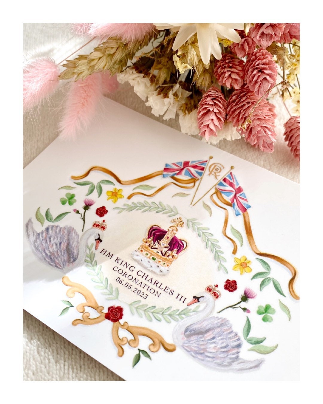 HM King Charles III Coronation Crest/ Greeting Card / Wall Art / Royal ...