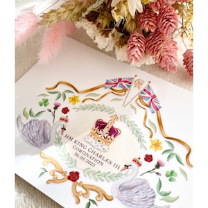 HM King Charles III Coronation Crest/ Greeting Card / Wall Art / Royal ...