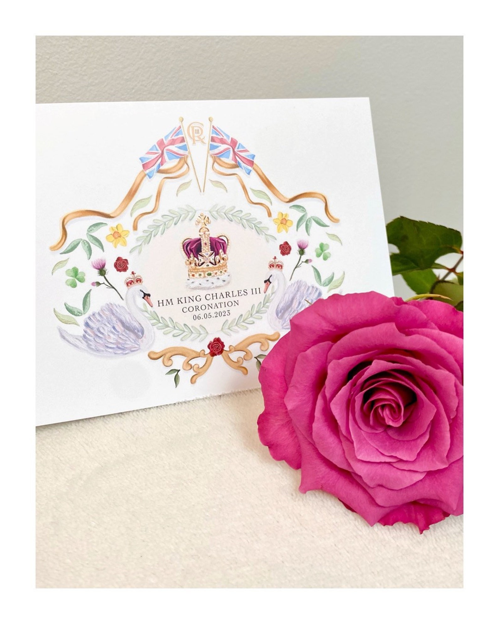 HM King Charles III Coronation Crest/ Greeting Card / Wall Art / Royal ...