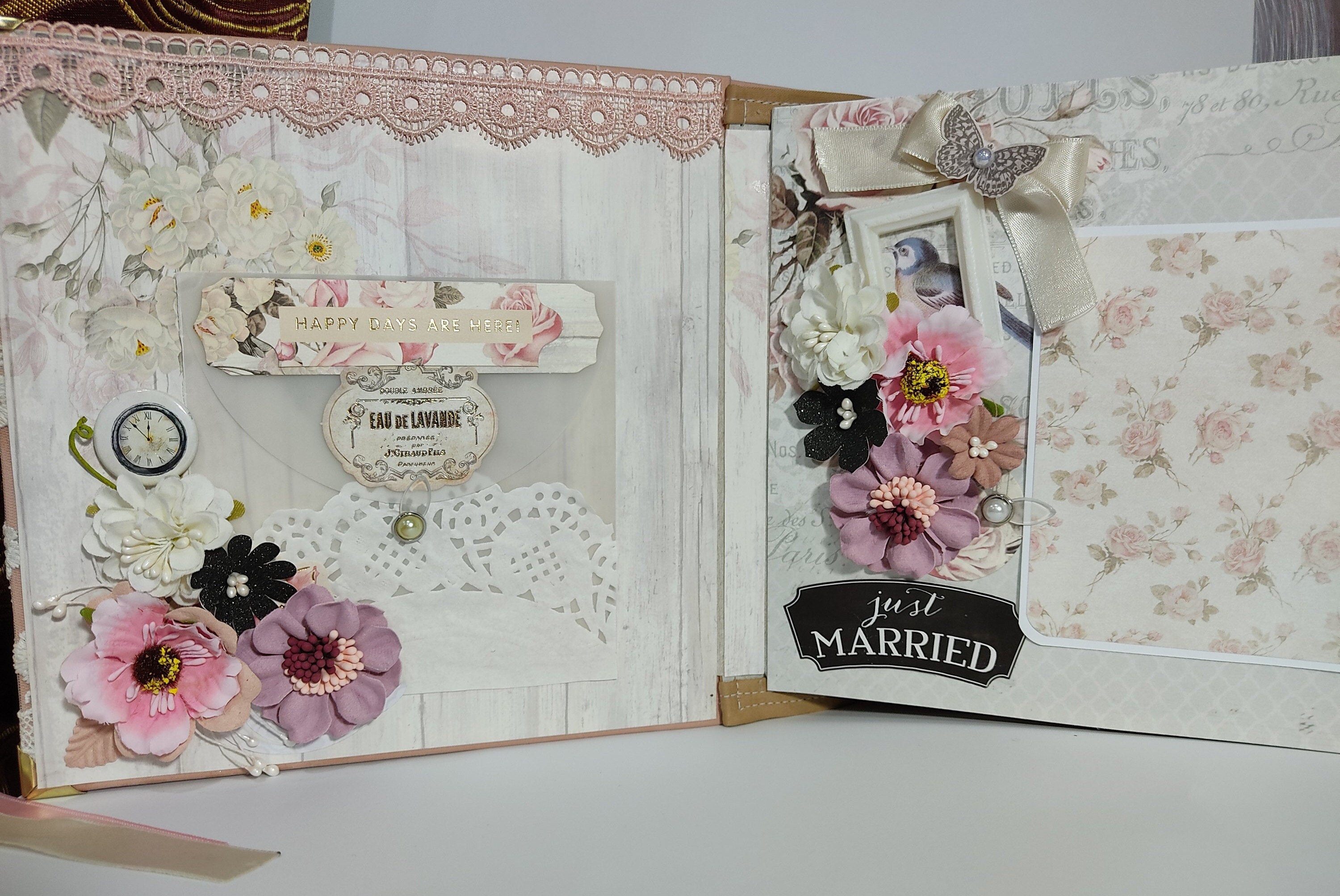 Wedding album in vintage style scrapbook album premade | Etsy