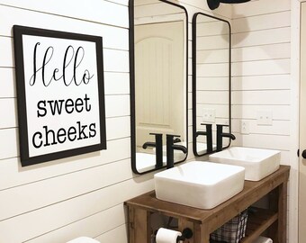 Hello Sweet Cheeks Bathroom Sign - Etsy