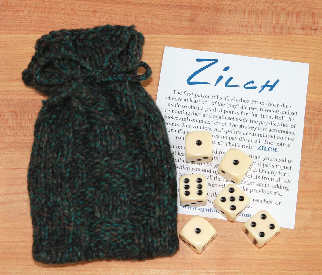 Zilch Dice Game With Handknit Bag - Etsy