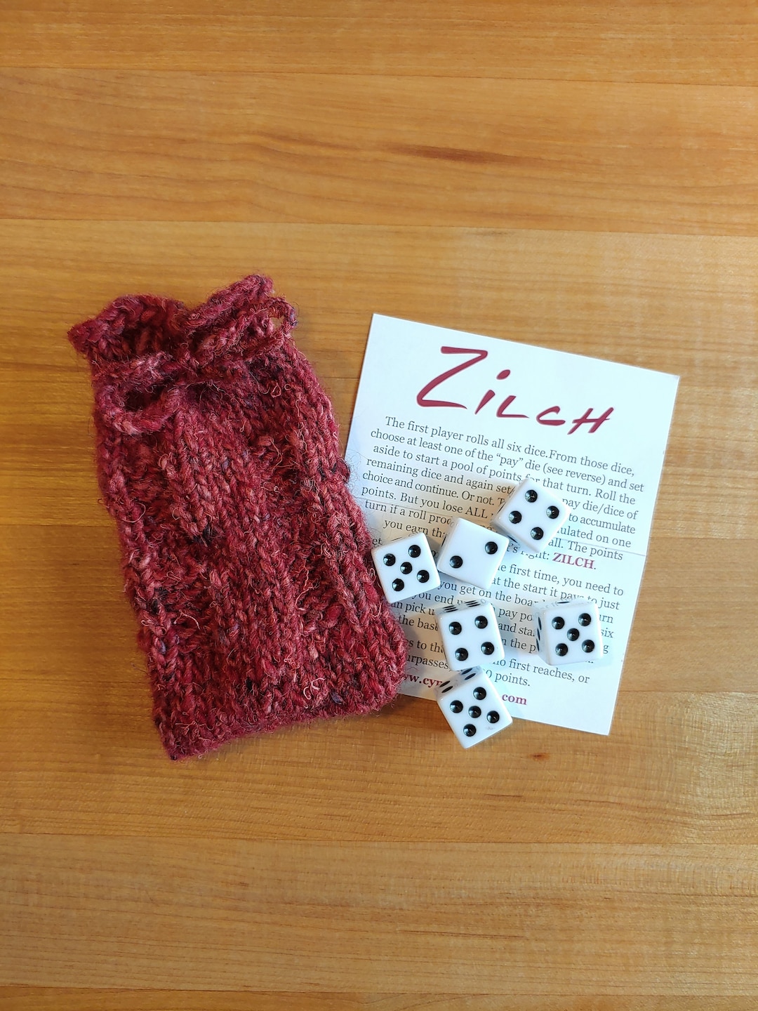 Zilch Dice Game With Handknit Bag - Etsy