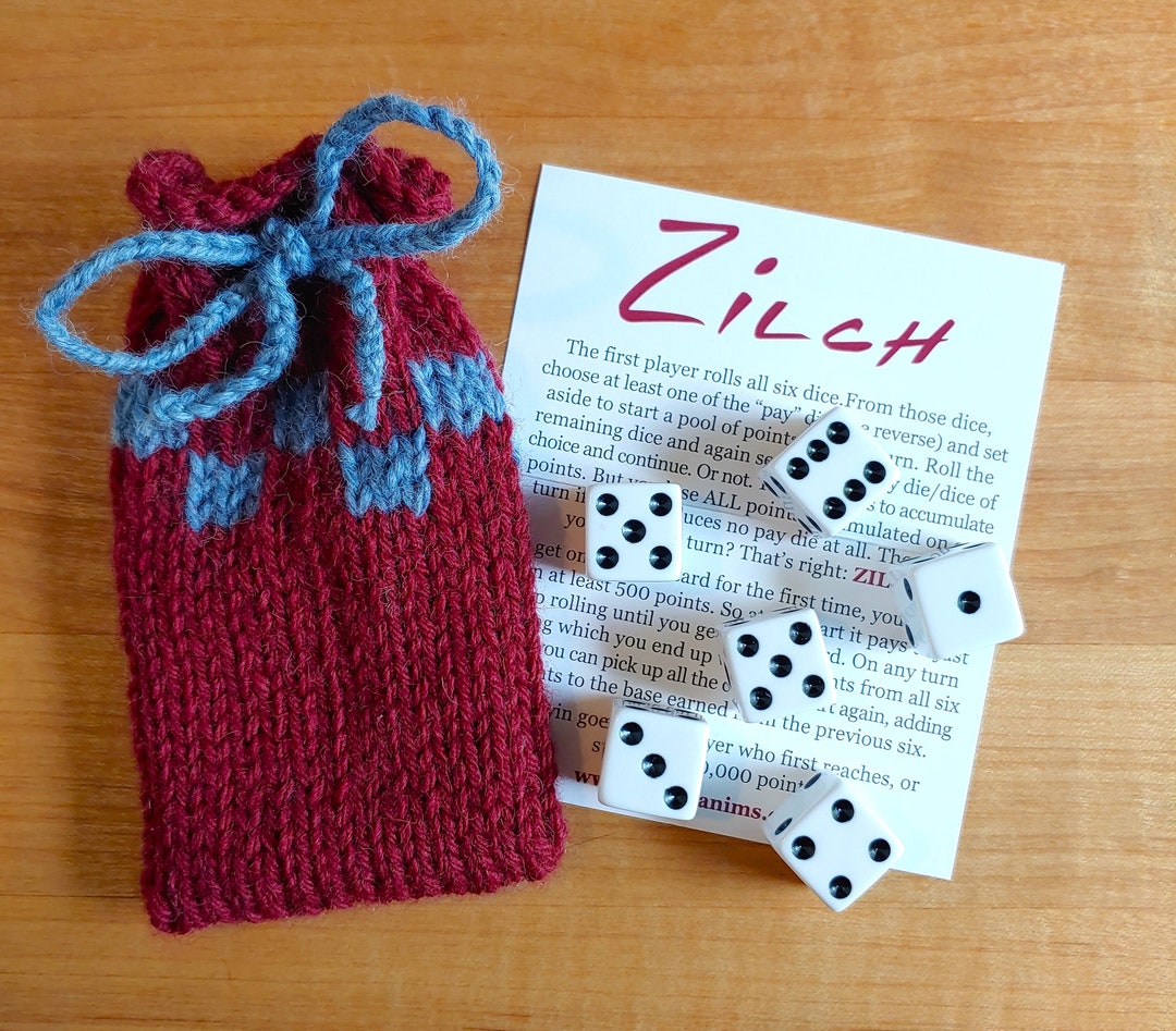 Zilch Dice Game With Handknit Bag - Etsy