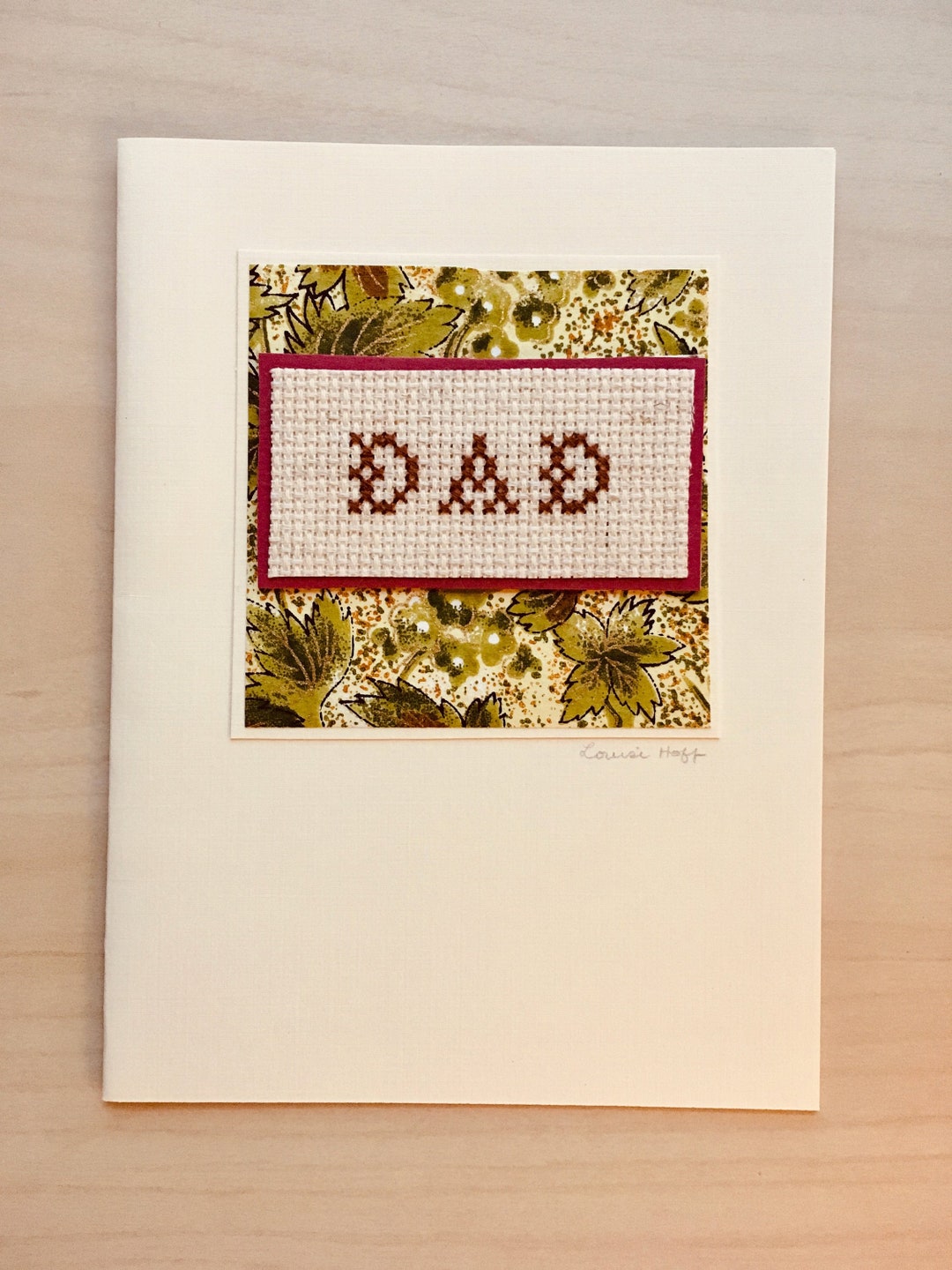 Dad Hand-embroidered Art Card - Etsy
