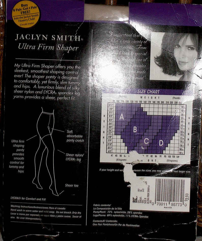 JACLYN SMITH Women's Pantyhose Ultra Firm Shaper Size B Sheer Toe, Color LINEN, 20 Denier ...