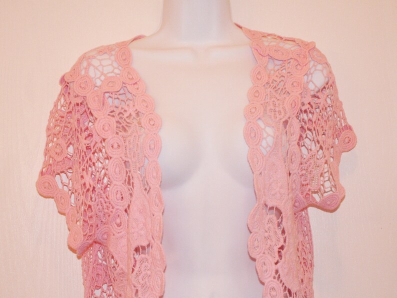 Pink Bolero Lace Jacket Size M From i'm in Love With - Etsy