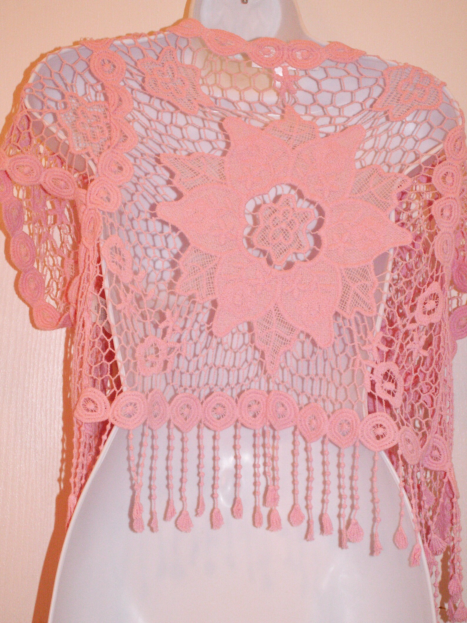 Pink Bolero Lace Jacket Size M From i'm in Love With - Etsy