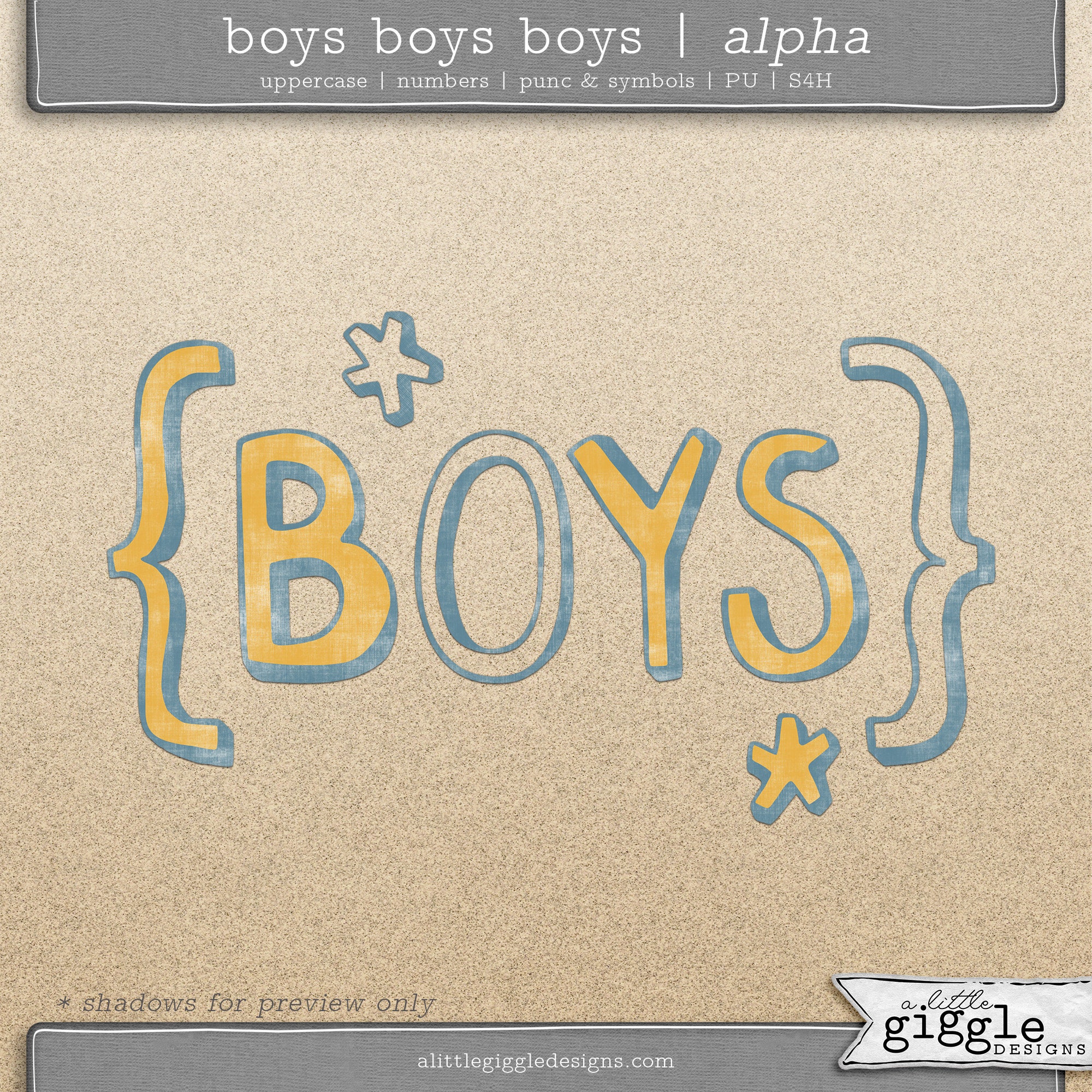 Digital Scrapbook Kit | {boys Boys Boys} | 50+ Elements | 20 Papers ...