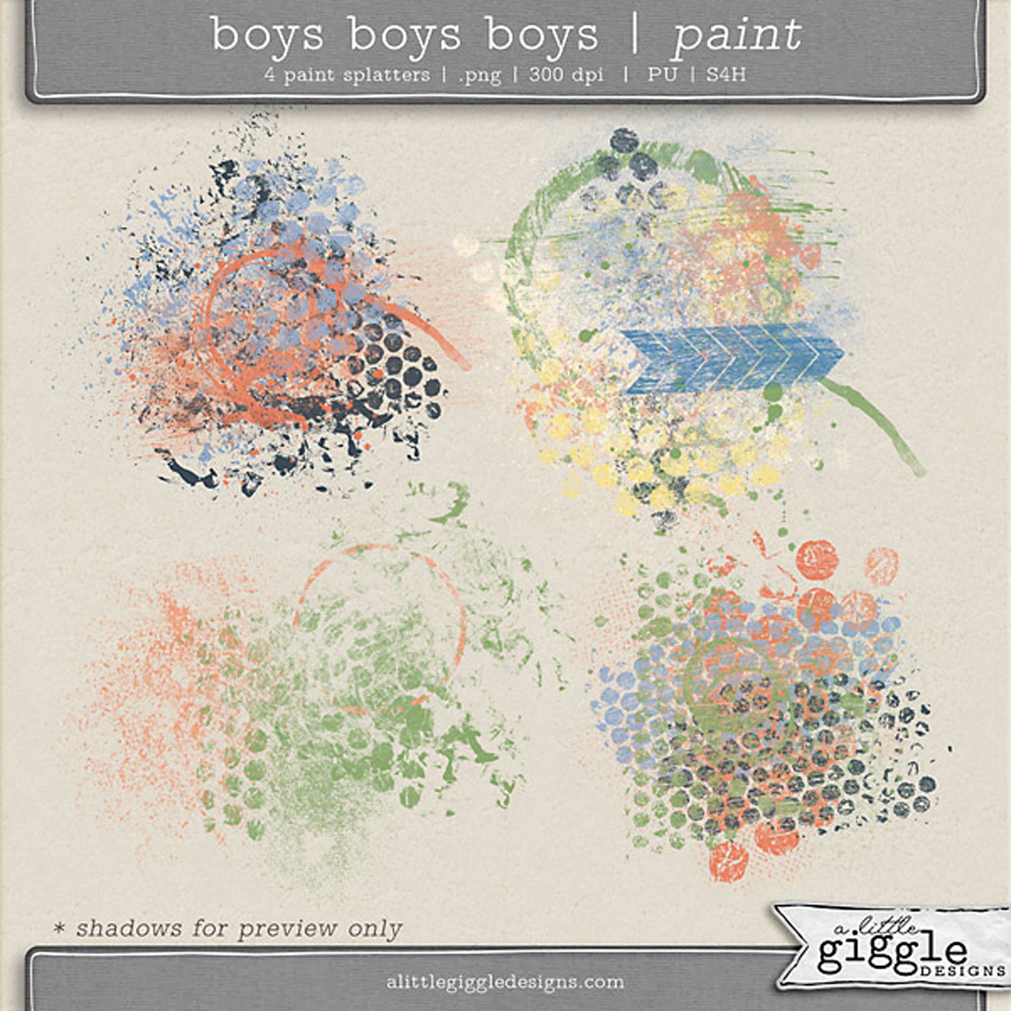 Digital Scrapbook Kit FULL Collection | {boys Boys Boys} | 50+ Elements ...