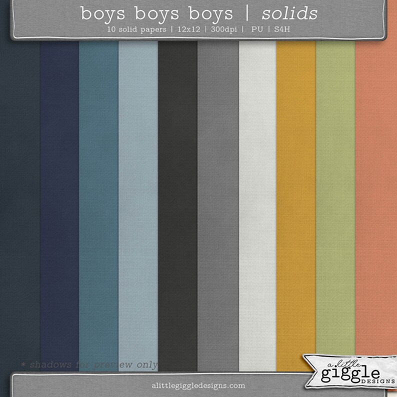 Papers Digital Scrapbook boys Boys Boys 21 Papers 12x12 Printable A ...