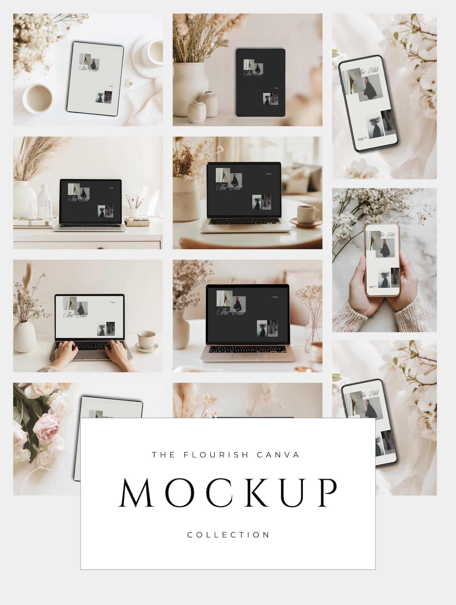 Flourish Website Mockup Photo Collection for Canva - Etsy