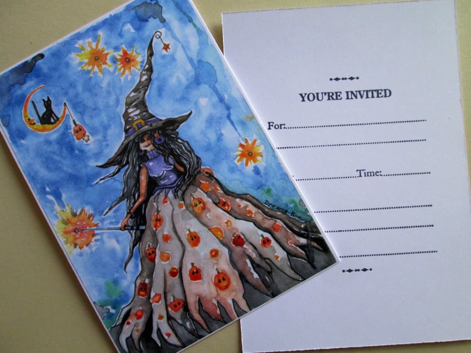 Halloween Invitations Witch Invitations, Postcard Invitations ...